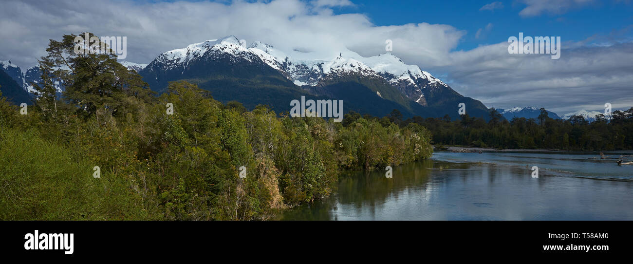 Rio Yelcho in the Aysen Region of southern Chile. Large body of fresh ...