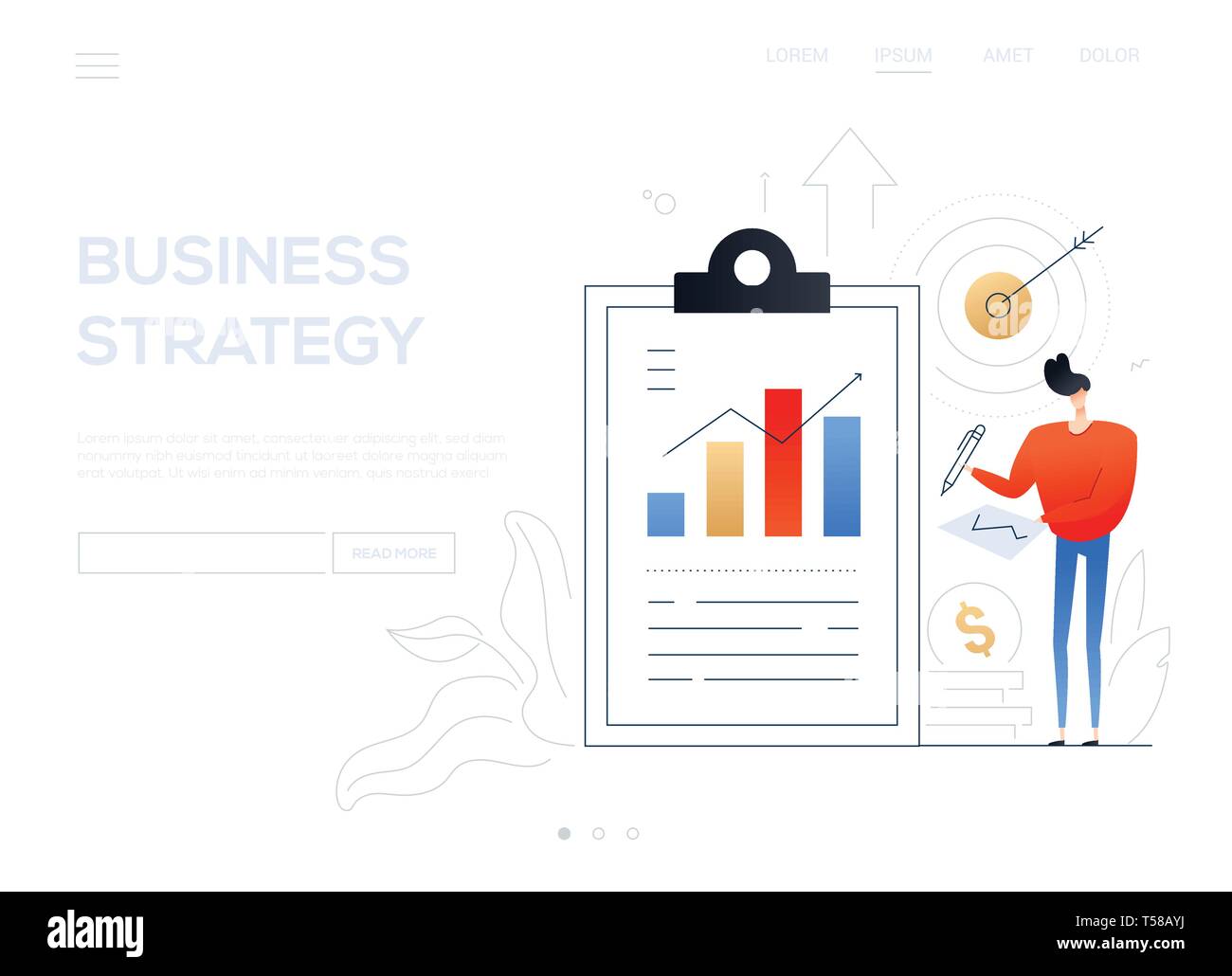 Business strategy - flat design style web banner Stock Vector Image ...