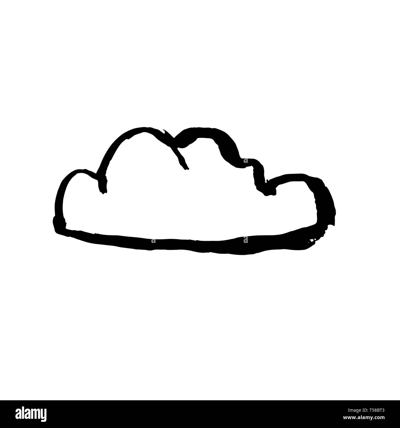 Cloud grunge icon. Vector ink illustration Stock Vector Image & Art - Alamy