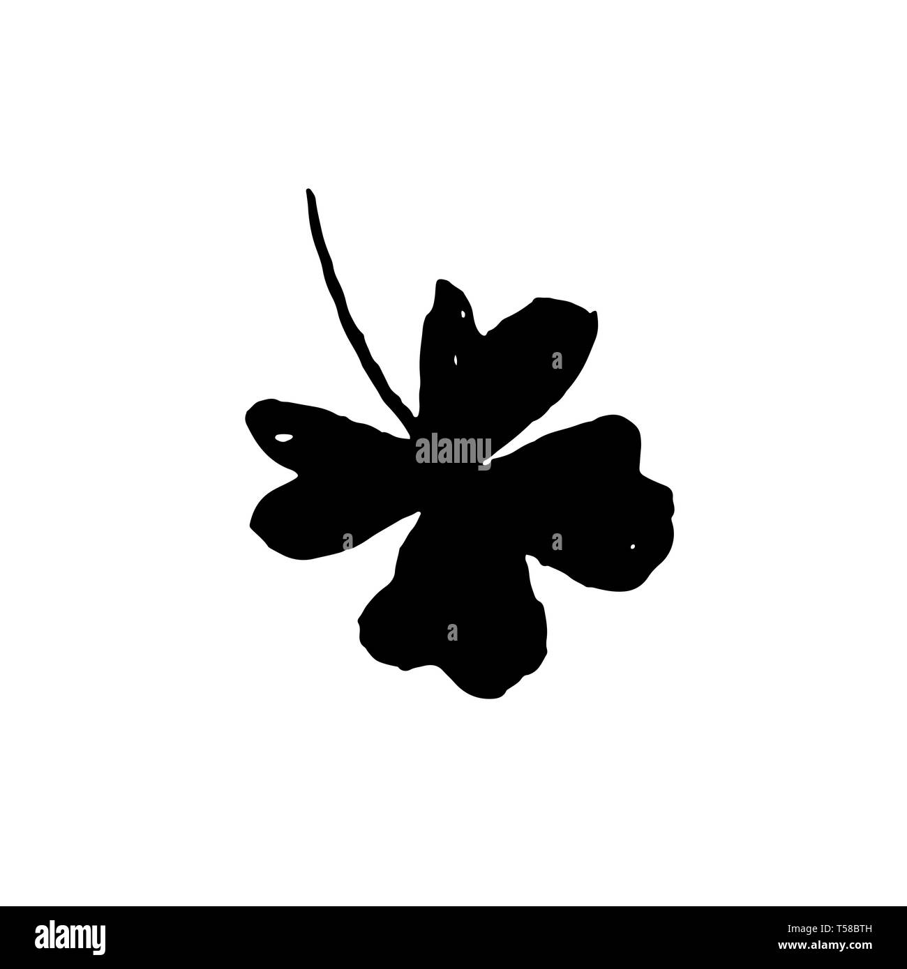 Clover icon. Grunge vector dry brush illustration Stock Vector Image ...