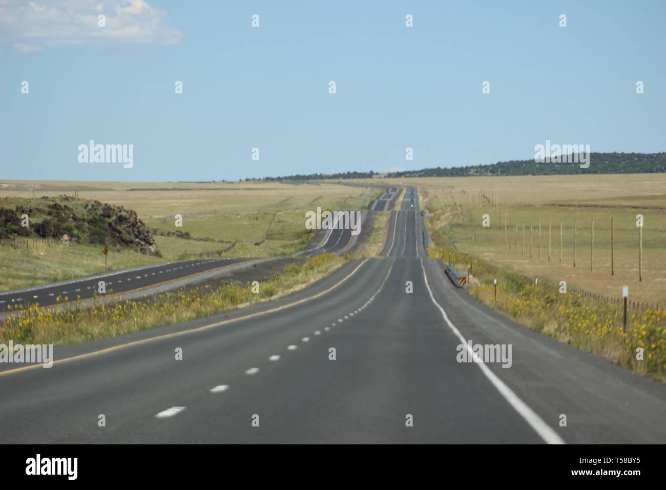 Driving empty highway road in hi-res stock photography and images - Alamy