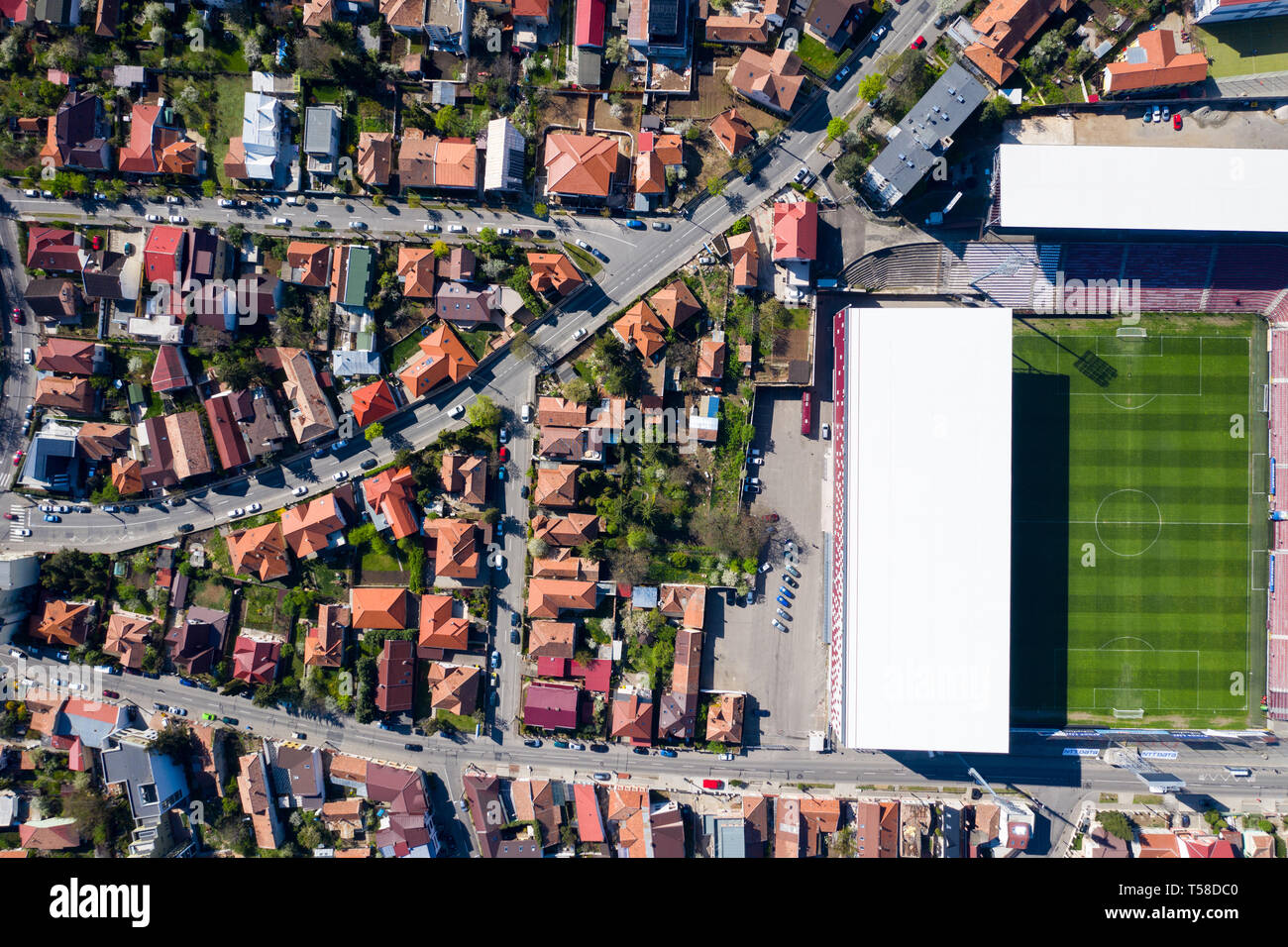 CLUJ NAPOCA, ROMANIA - APRIL 19, 2019: Aerial view of the CFR Cluj ...