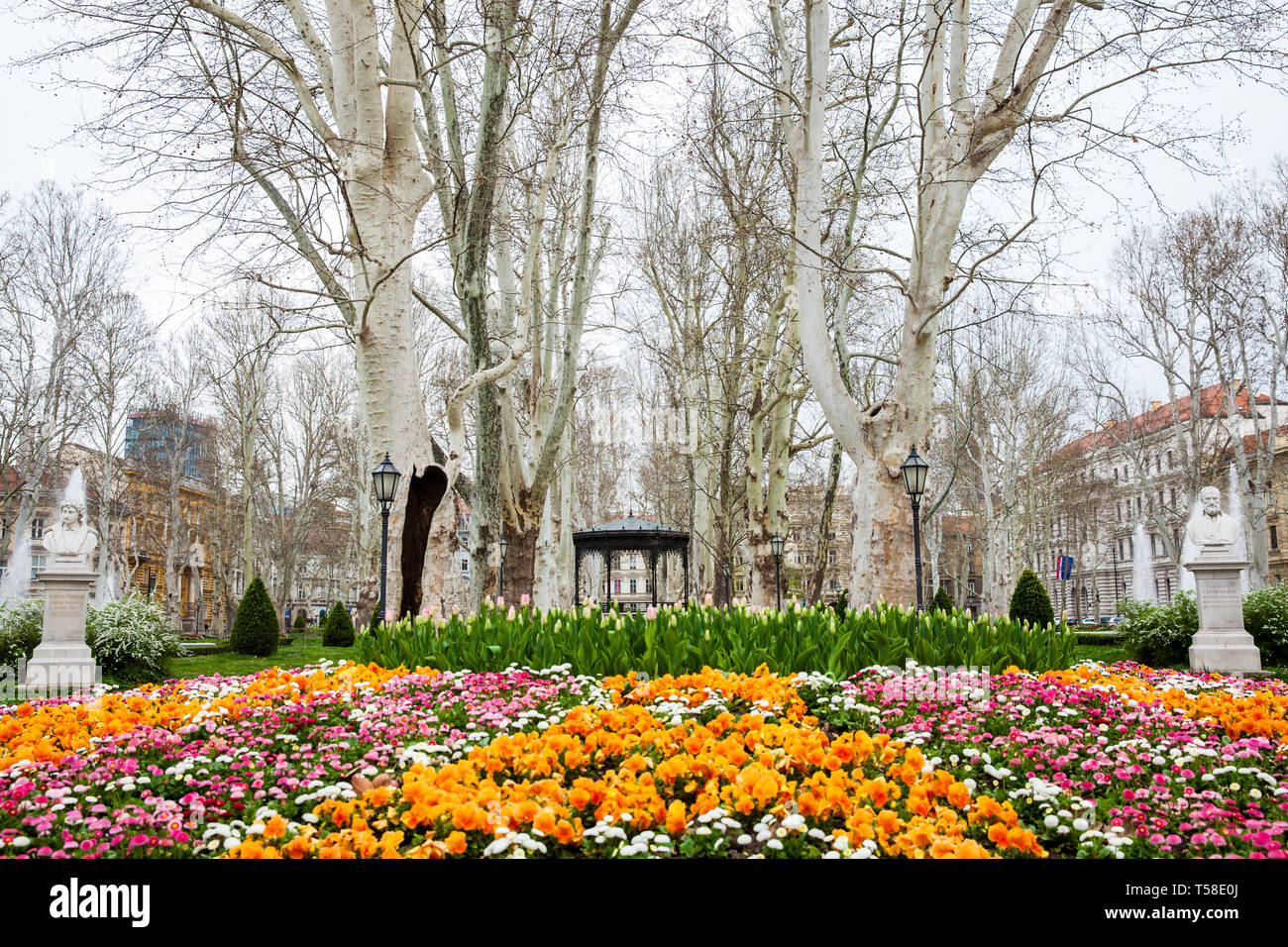 Beginning of spring at the beautiful Zrinjevac park the oldest of the ...