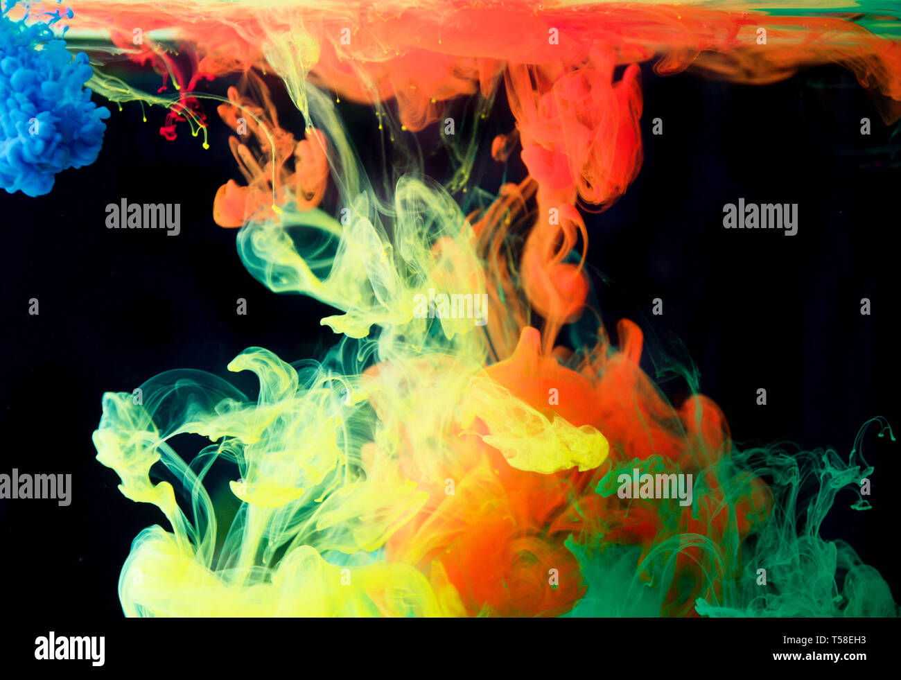 inks in water, color abstraction, color explosion Stock Photo - Alamy