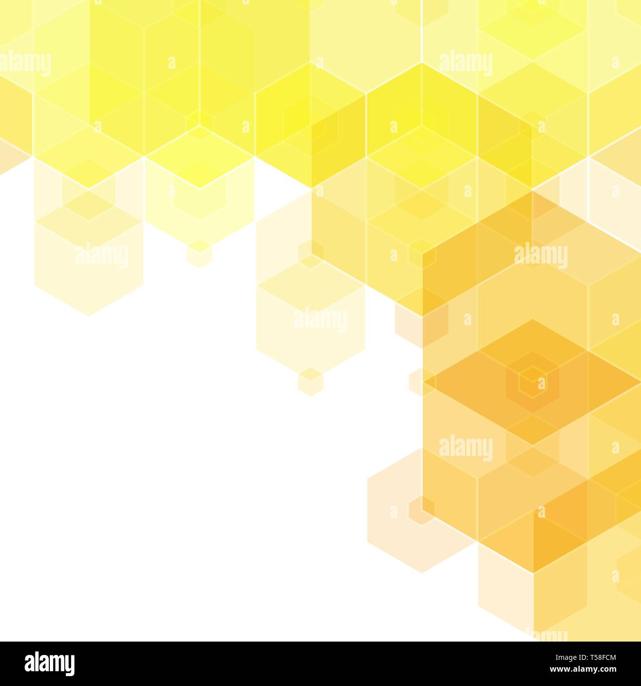 Abstract yellow hexagon background. layout for the presentation ...