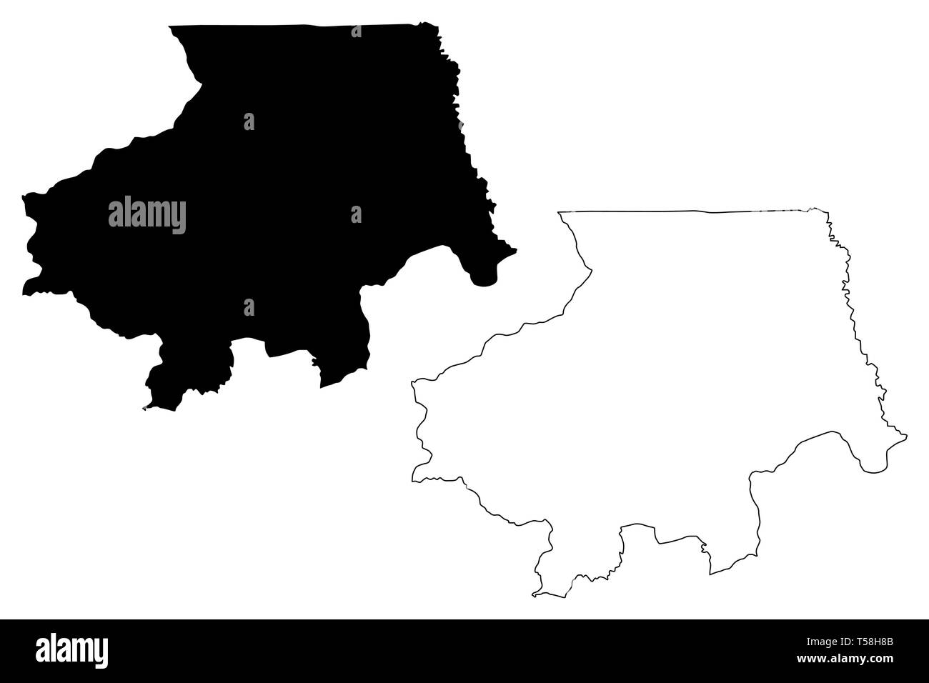 Uige Province (Provinces of Angola, Republic of Angola) map vector ...