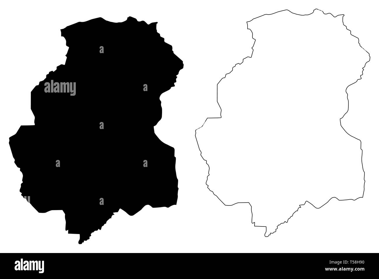 Huambo Province (Provinces of Angola, Republic of Angola) map vector ...