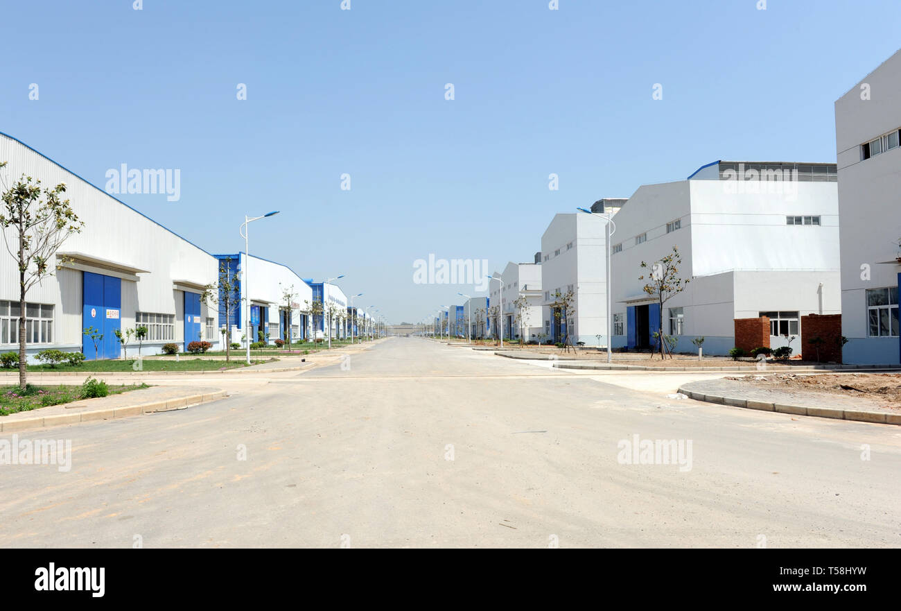Factory buildings and roads Stock Photo - Alamy