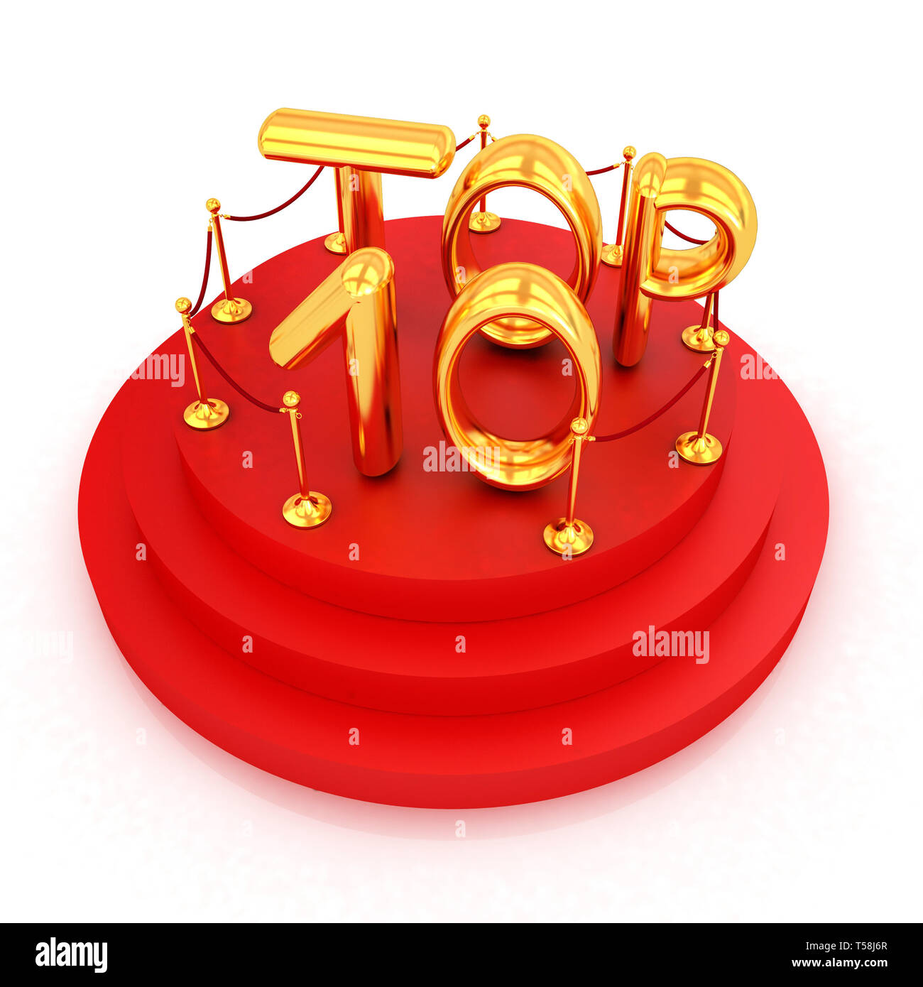 Top ten icon on white background. 3d rendered image Stock Photo - Alamy