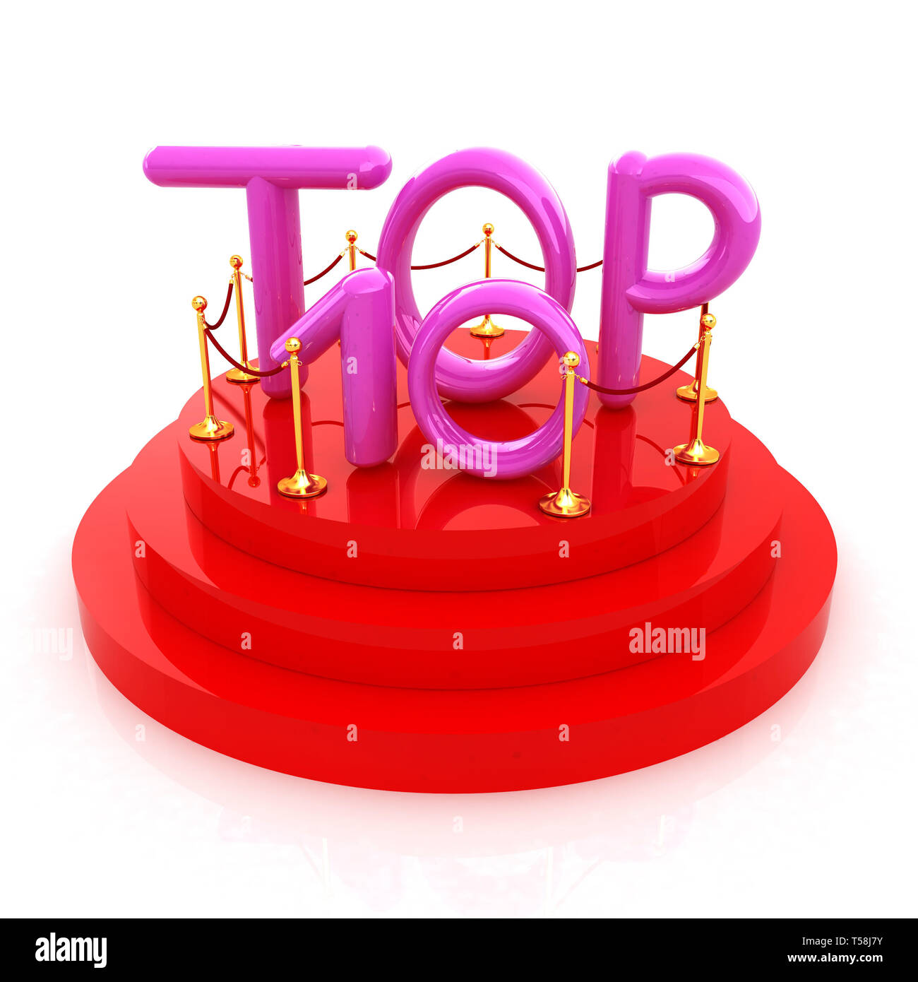 Top ten icon on white background. 3d rendered image Stock Photo - Alamy