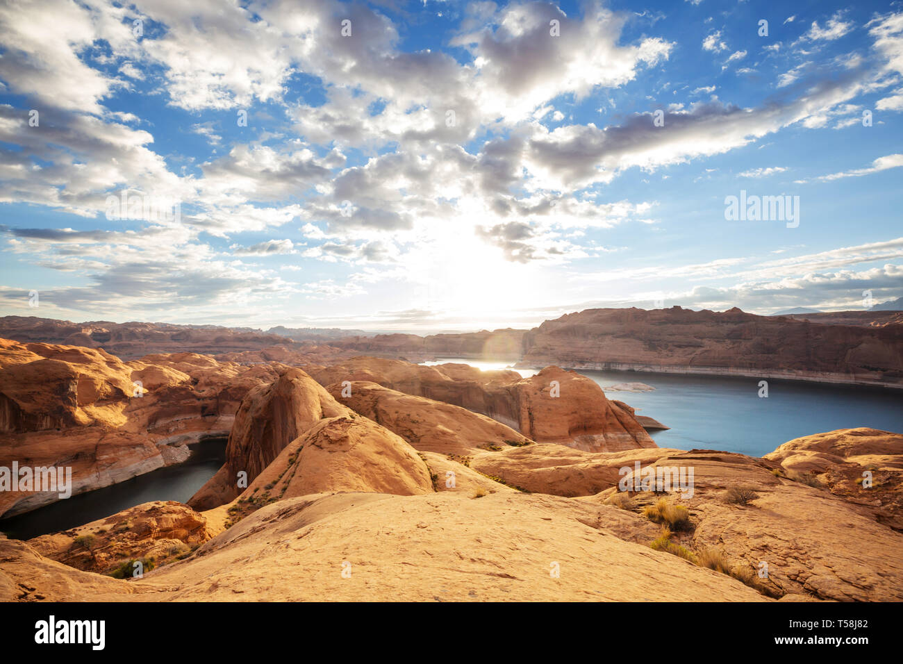 Unusual natural background. Reflection Canyon on Lake Powell, Utah, USA ...