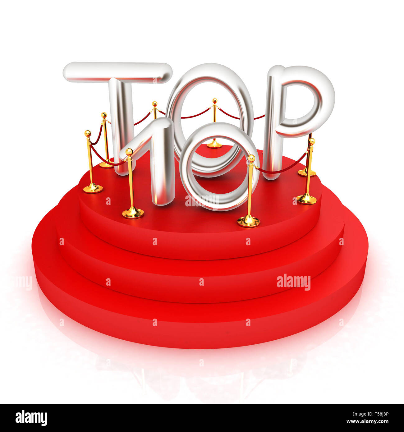 Top ten icon on white background. 3d rendered image Stock Photo - Alamy