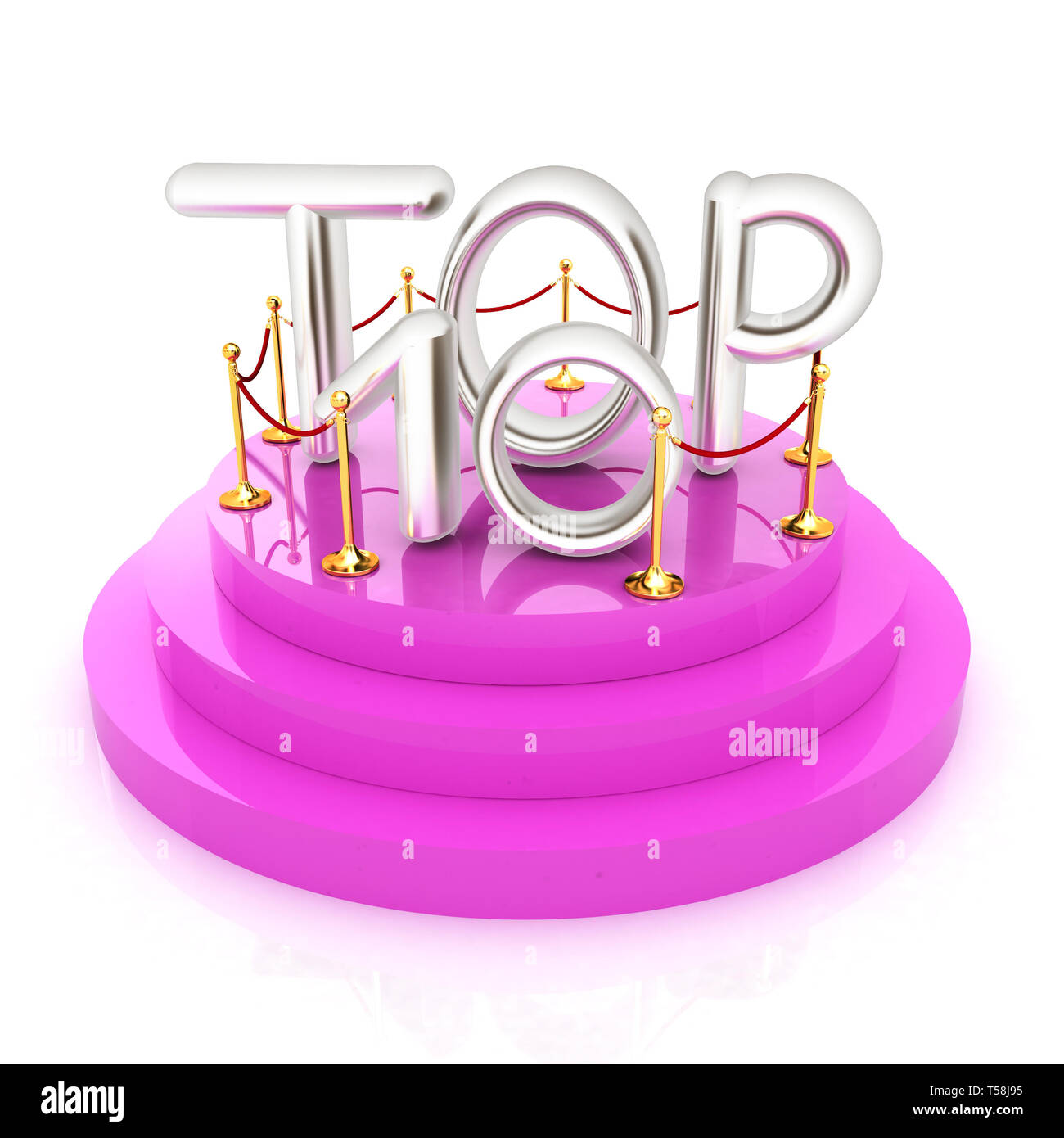 Top ten icon on white background. 3d rendered image Stock Photo - Alamy