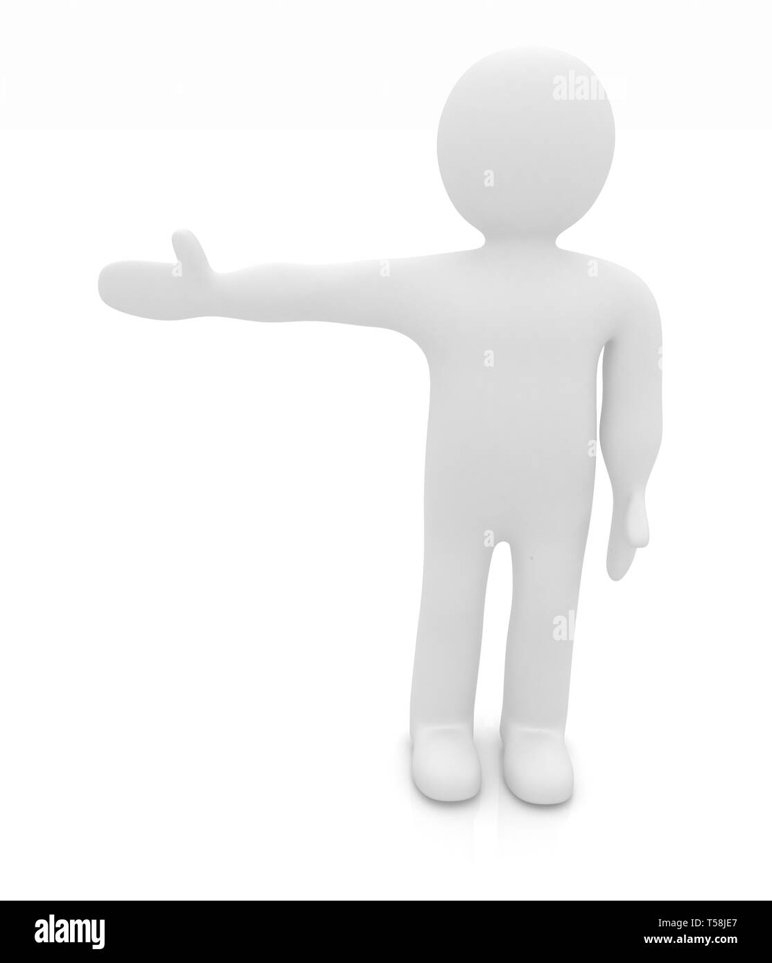 3d people - man, person presenting - pointing Stock Photo - Alamy