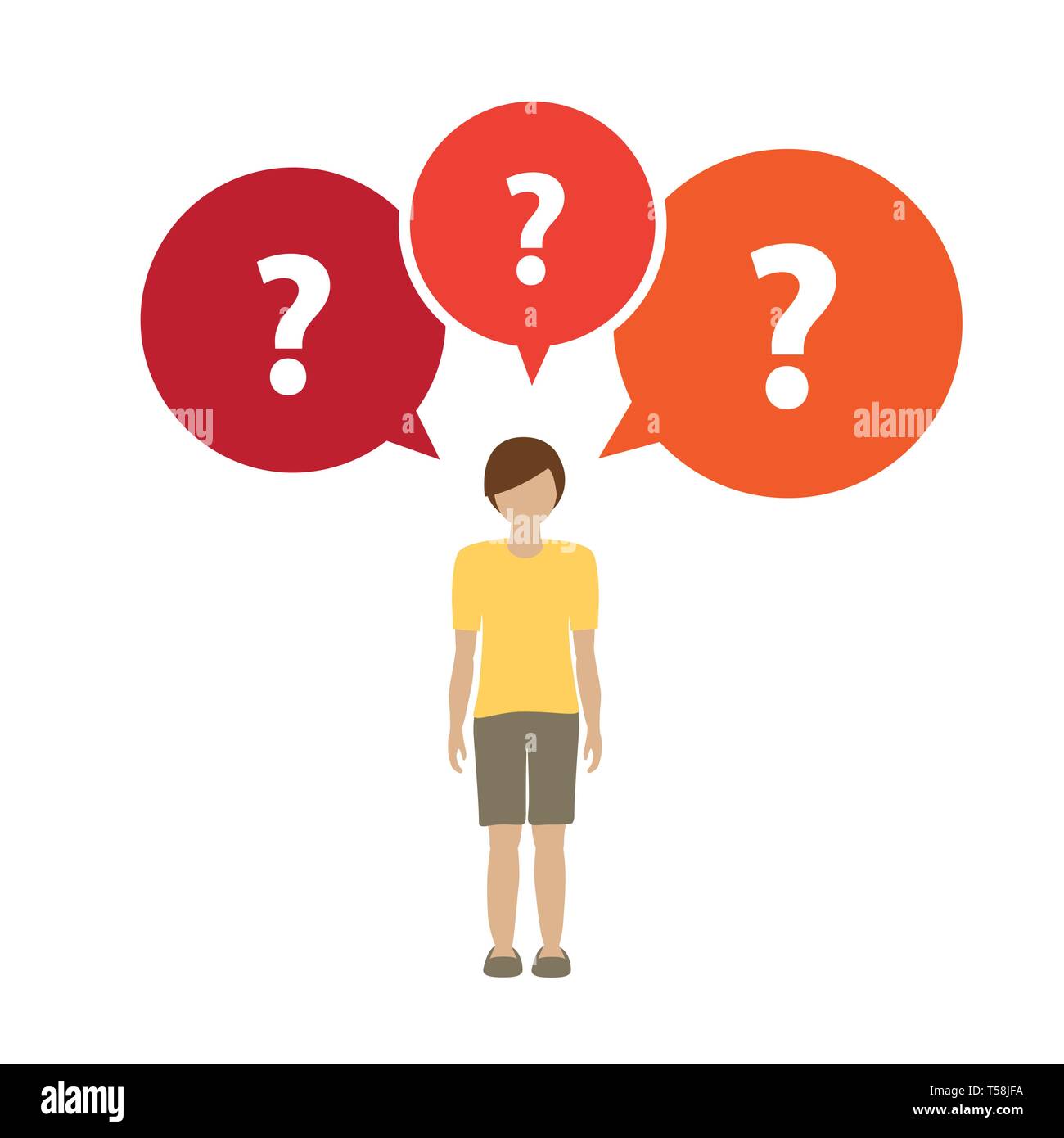 Cartoon boy asking question hi-res stock photography and images - Alamy