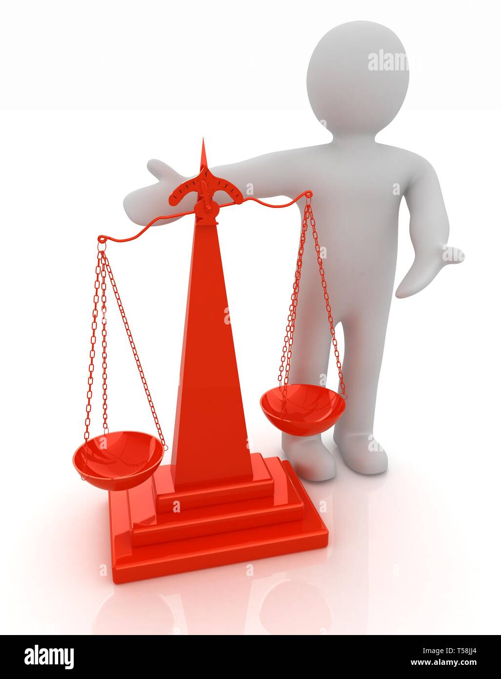 3d people - man, person presenting - scale Stock Photo - Alamy