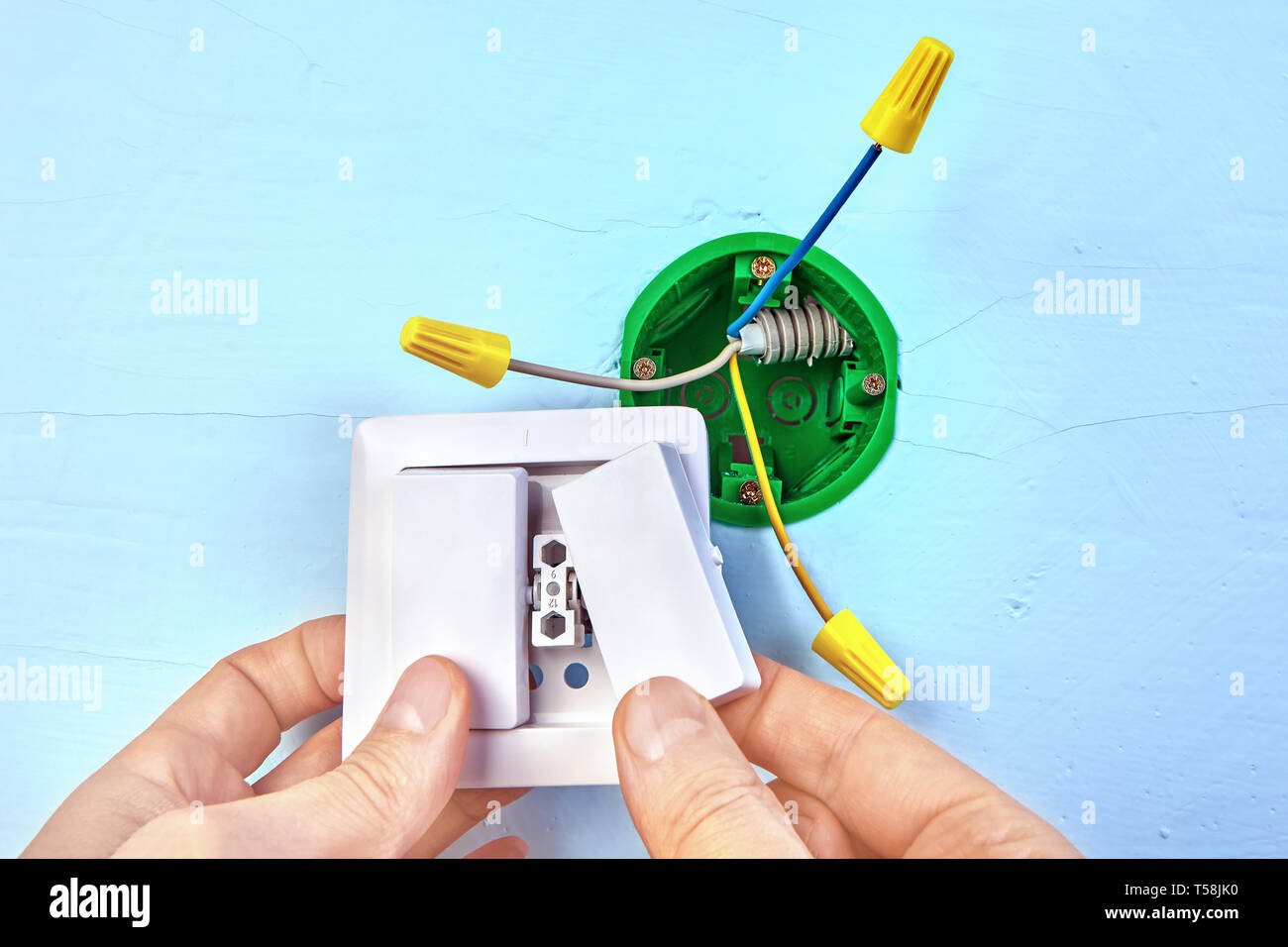 Installing electricity wires hi-res stock photography and images - Alamy