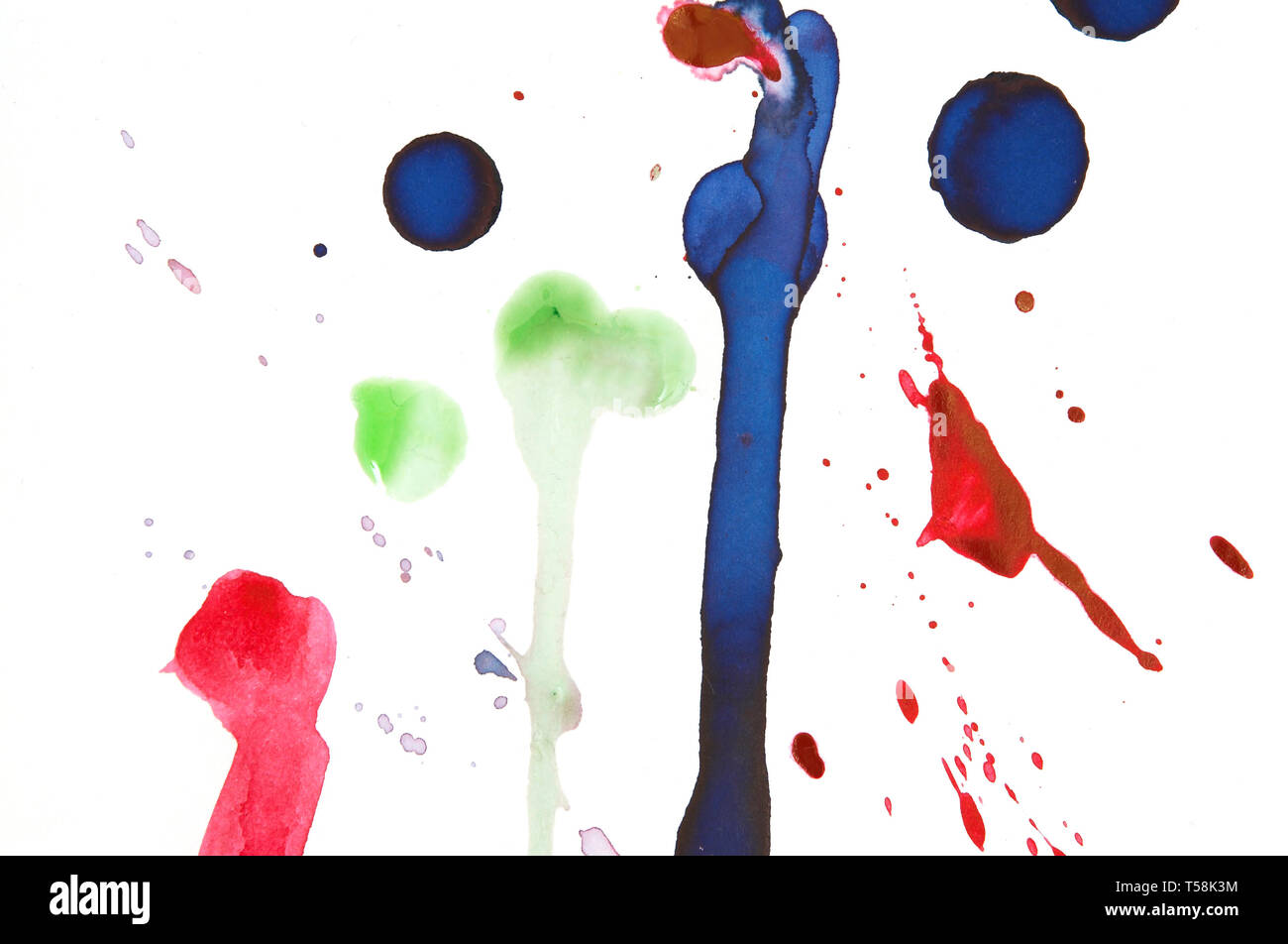abstract background with colorful ink splats Stock Photo - Alamy