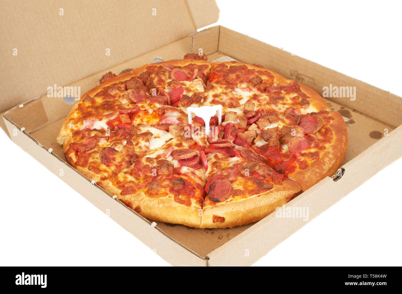 take away pizza on white background Stock Photo - Alamy