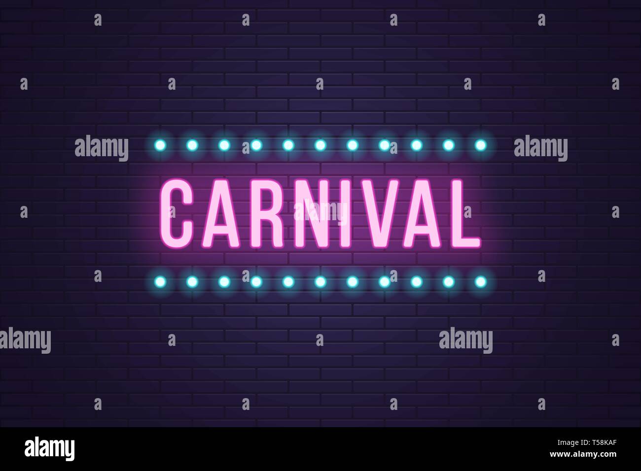 Neon composition of headline Carnival. Vector illustration of glowing ...
