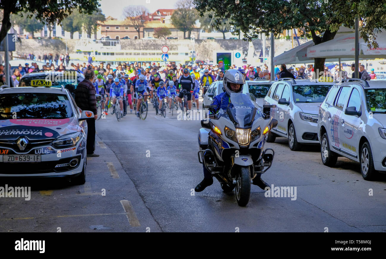 Departure of the annual Easter Monday bicycle tour from Zadar to Vir ...