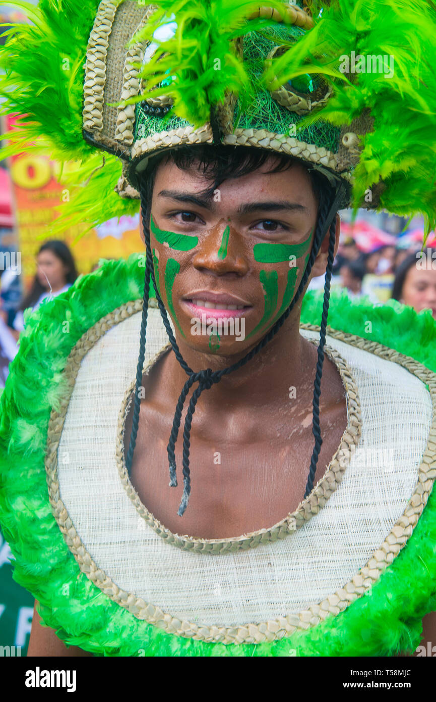 Participant in the Dinagyang Festival in Iloilo Philippines Stock Photo ...