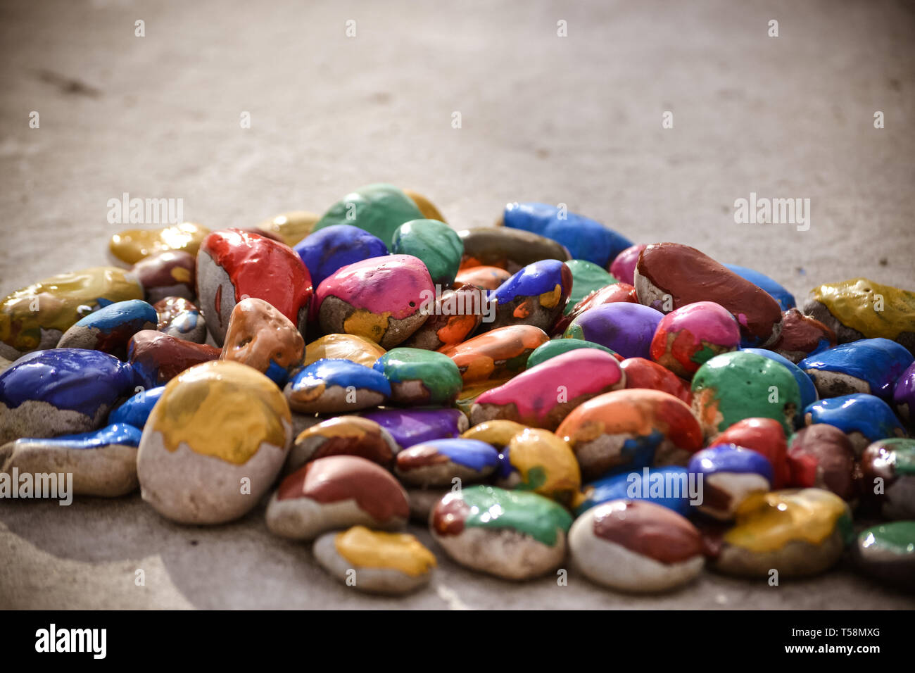 Abstract creative background close-up. Stones with a smooth surface ...