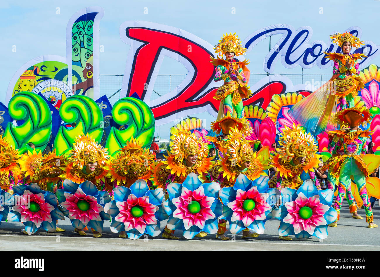 Participants in the Dinagyang Festival in Iloilo Philippines Stock ...