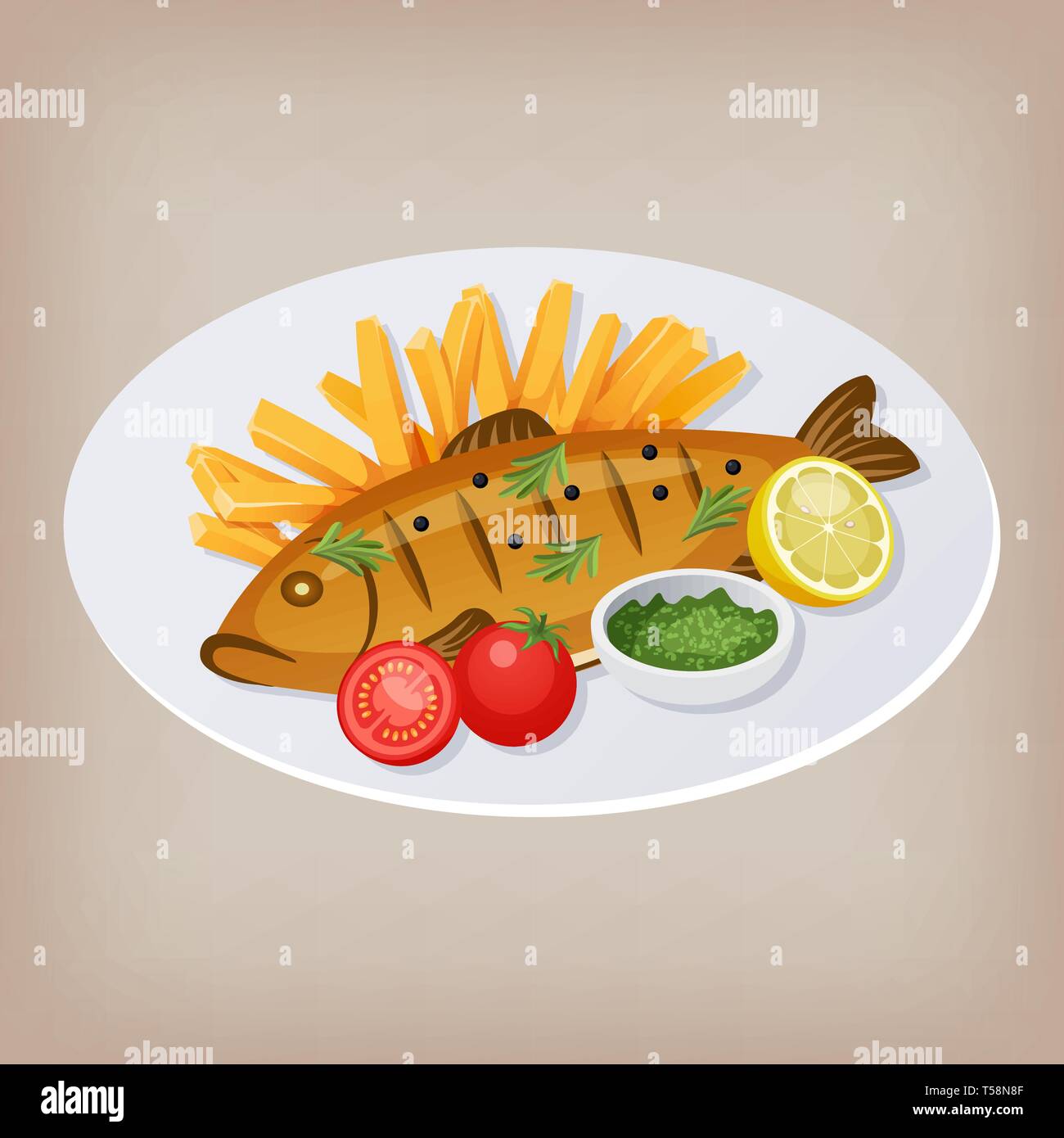Battered cod Stock Vector Images - Alamy