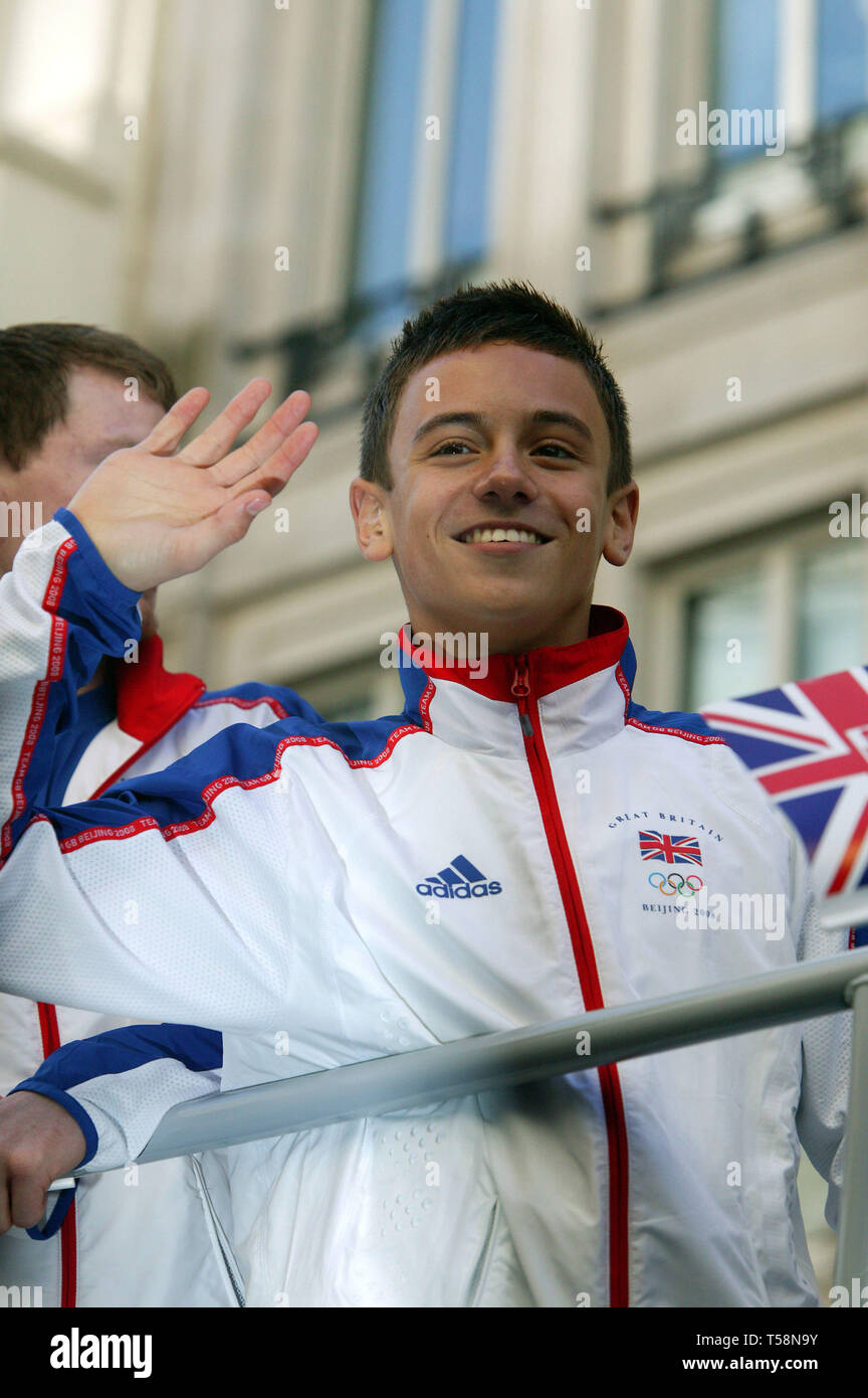 Tom Daley.The Olympic and Paralympic Heroes Parade in London. 16/10 ...