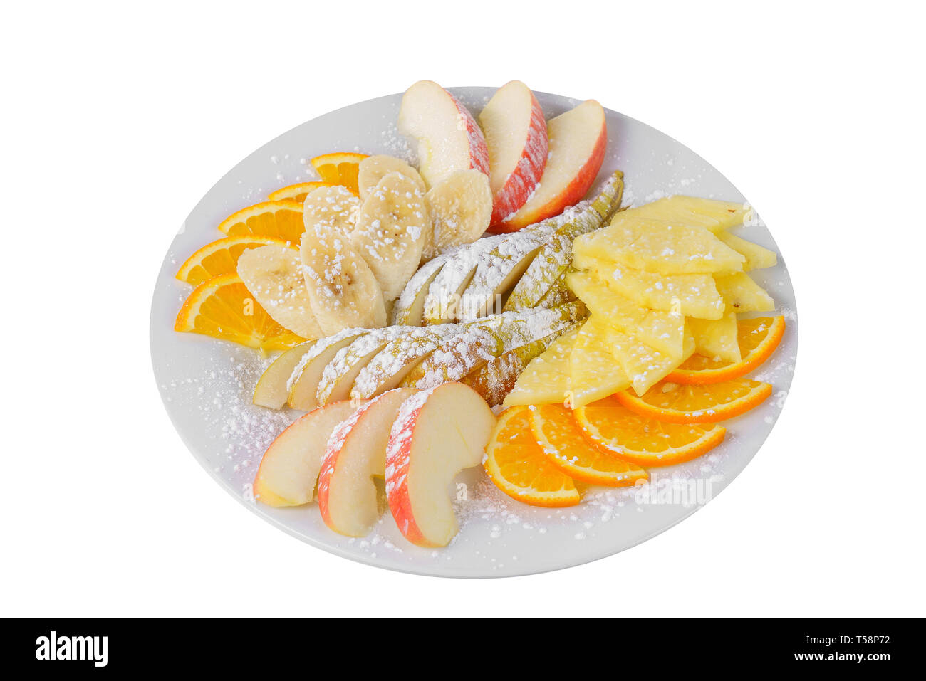 Assorted fruits in plate Cut Out Stock Images & Pictures - Alamy