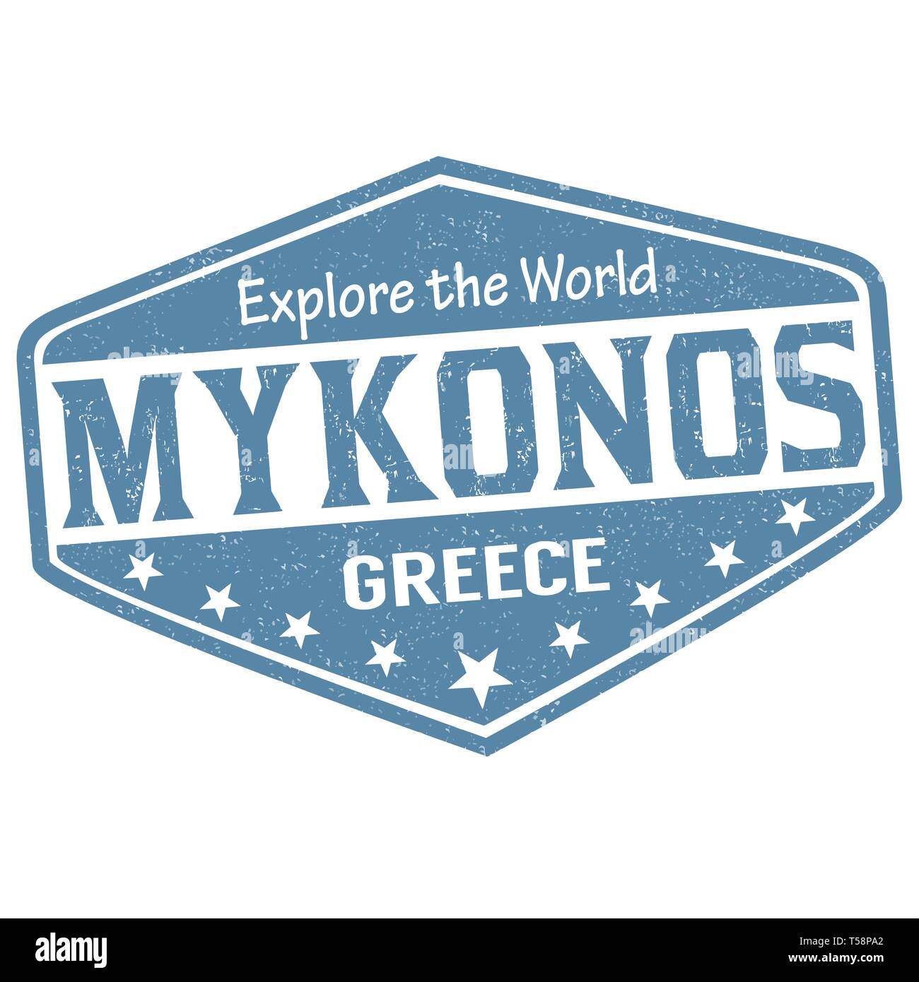 Mykonos sign or stamp on white background, vector illustration Stock ...