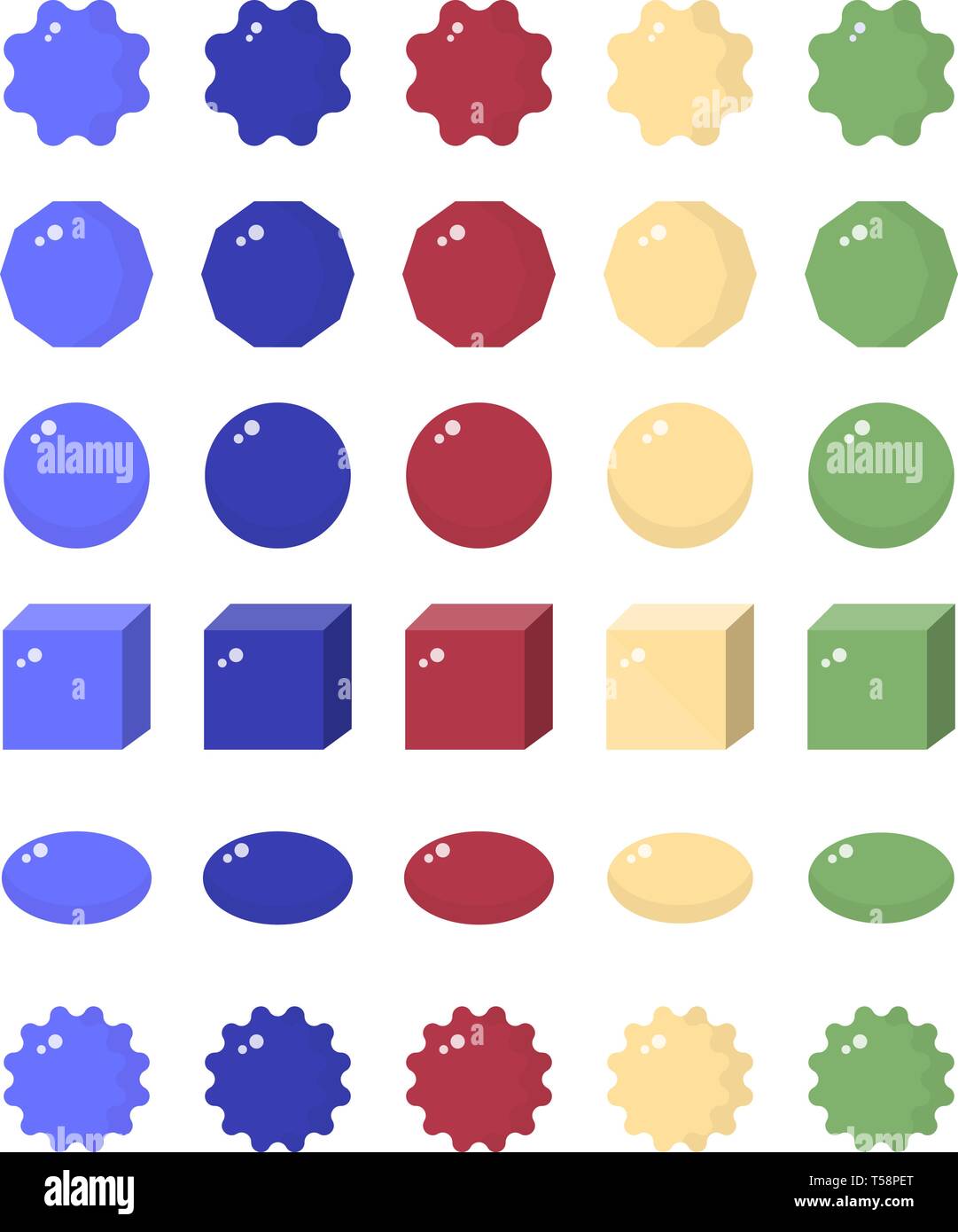 Geometric shapes vector flat icons Stock Vector Image & Art - Alamy