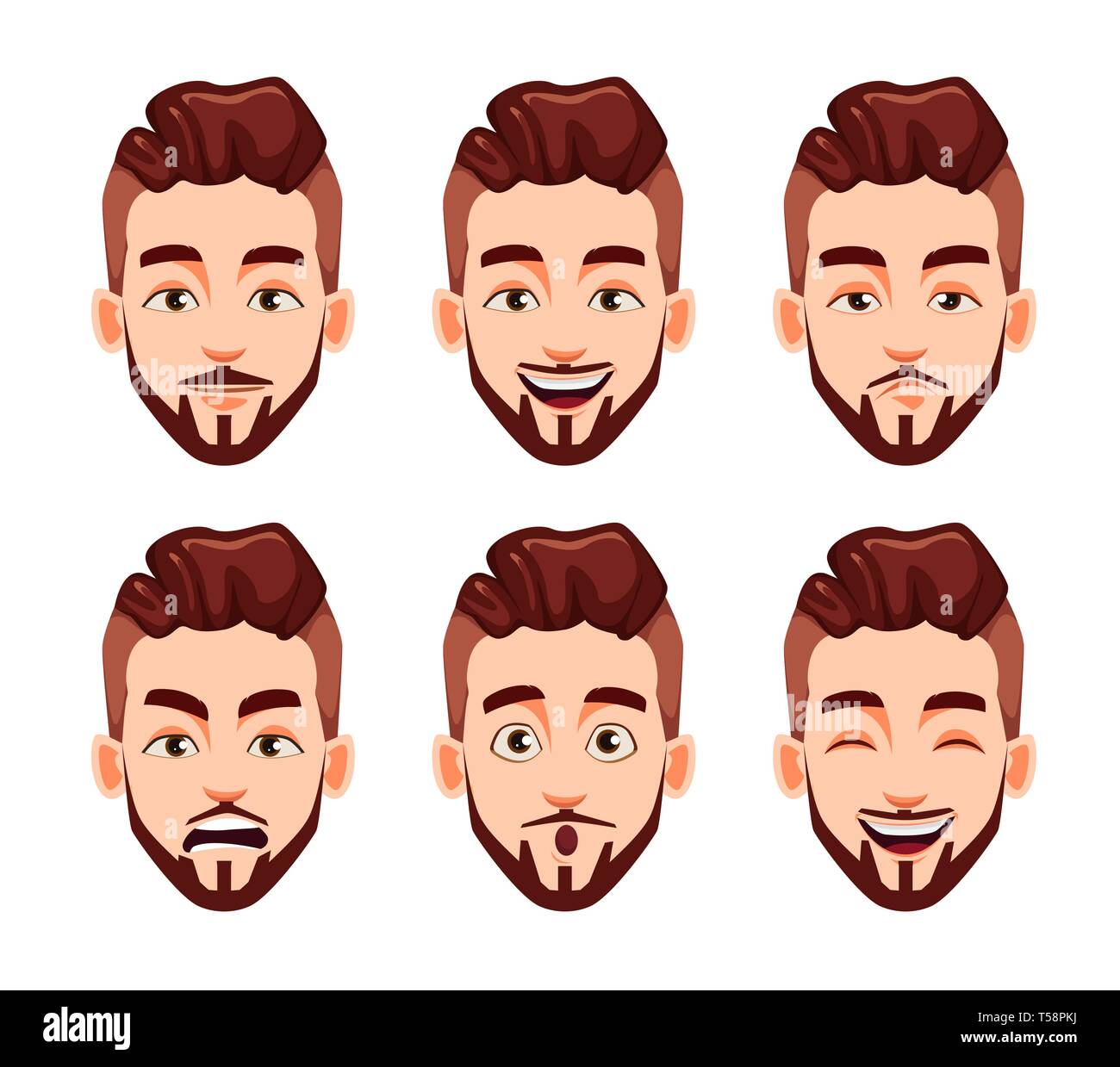 Handsome Cartoon Man Face
