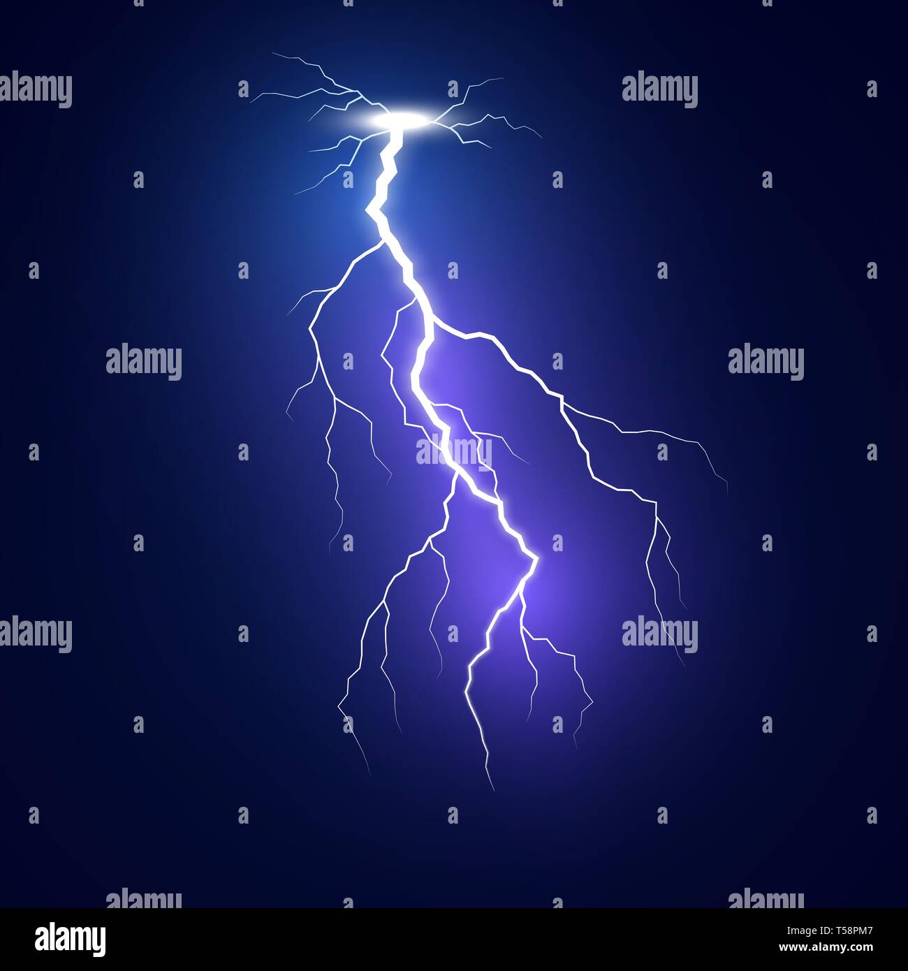 Lightning flash bolt. Blue lightning template. Thunderbolt isolated on ...