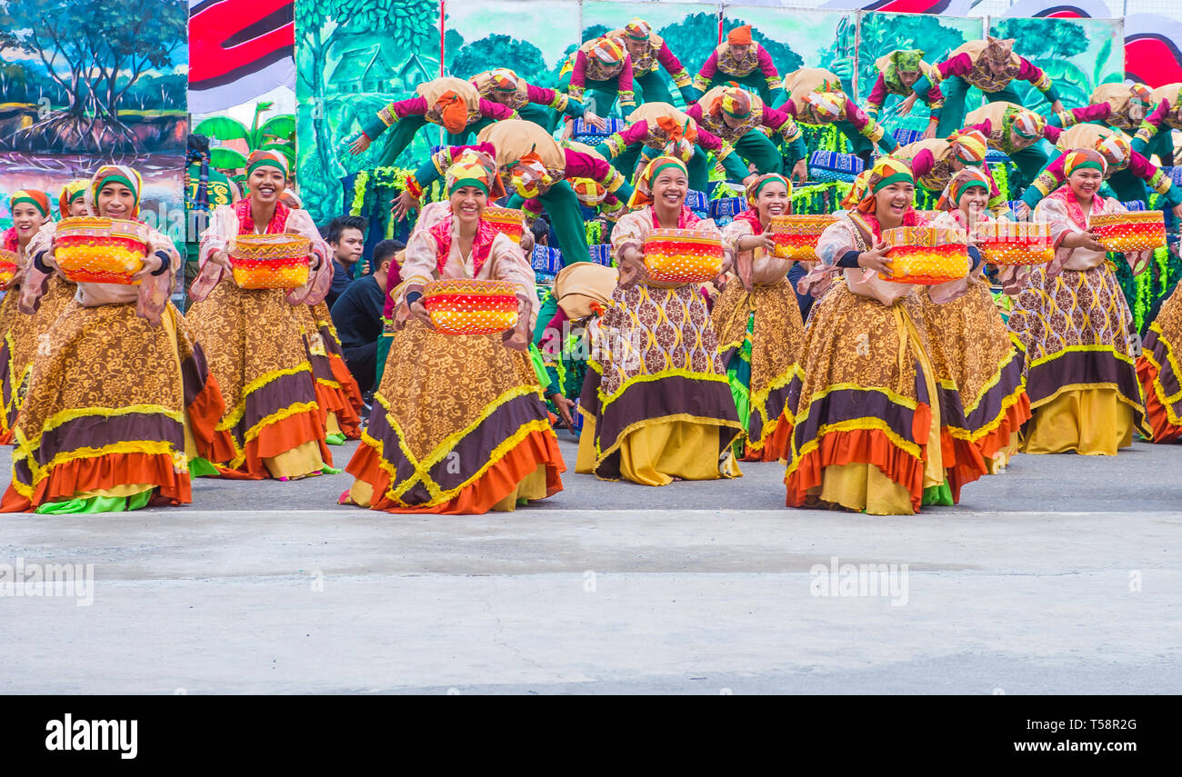Participants in the Dinagyang Festival in Iloilo Philippines Stock ...