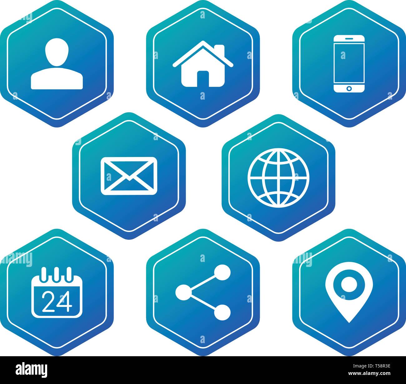 Contact communication icons for business card, web, apps. Vector ...