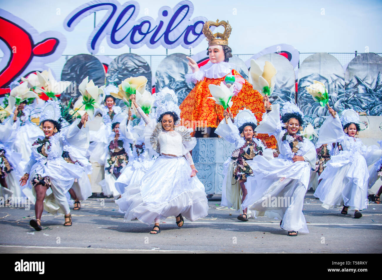 Participants in the Dinagyang Festival in Iloilo Philippines Stock ...