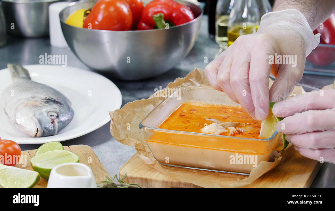 Modern seafood soup hi-res stock photography and images - Alamy