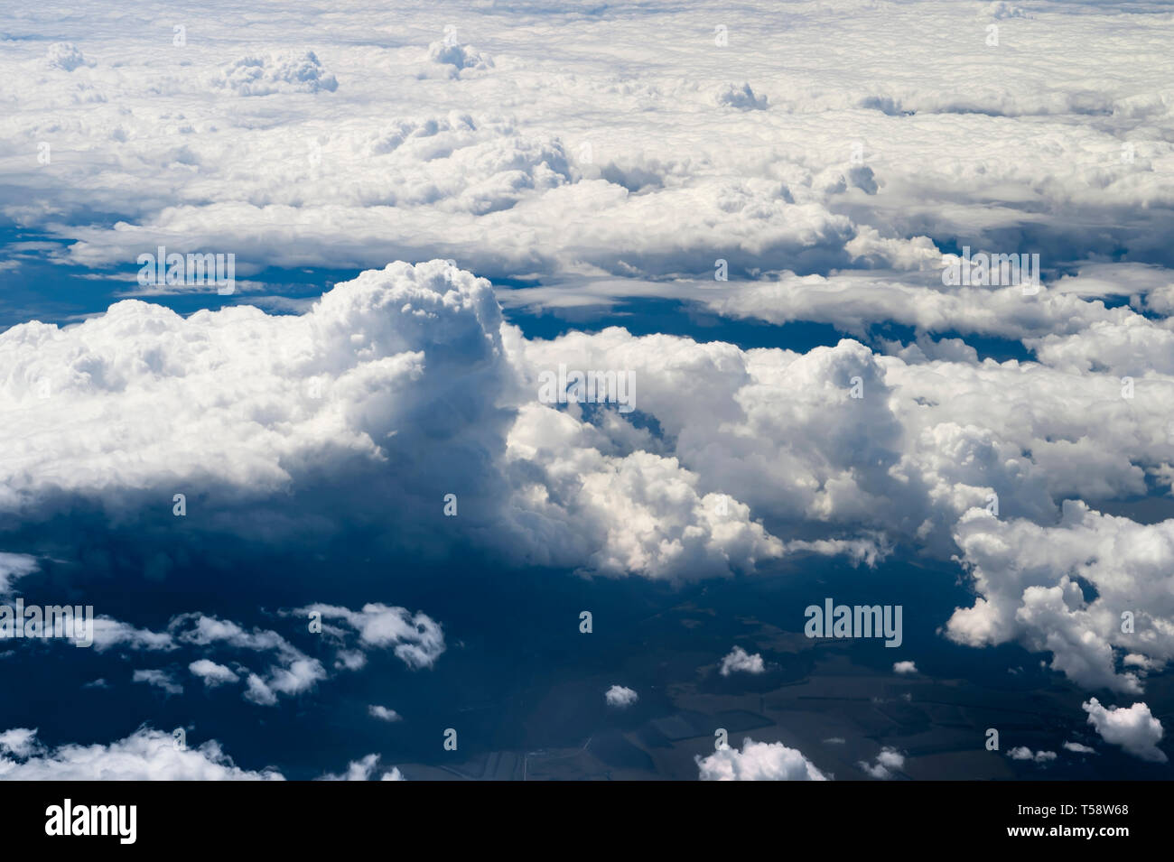 The top view on clouds from an airplane window Stock Photo - Alamy