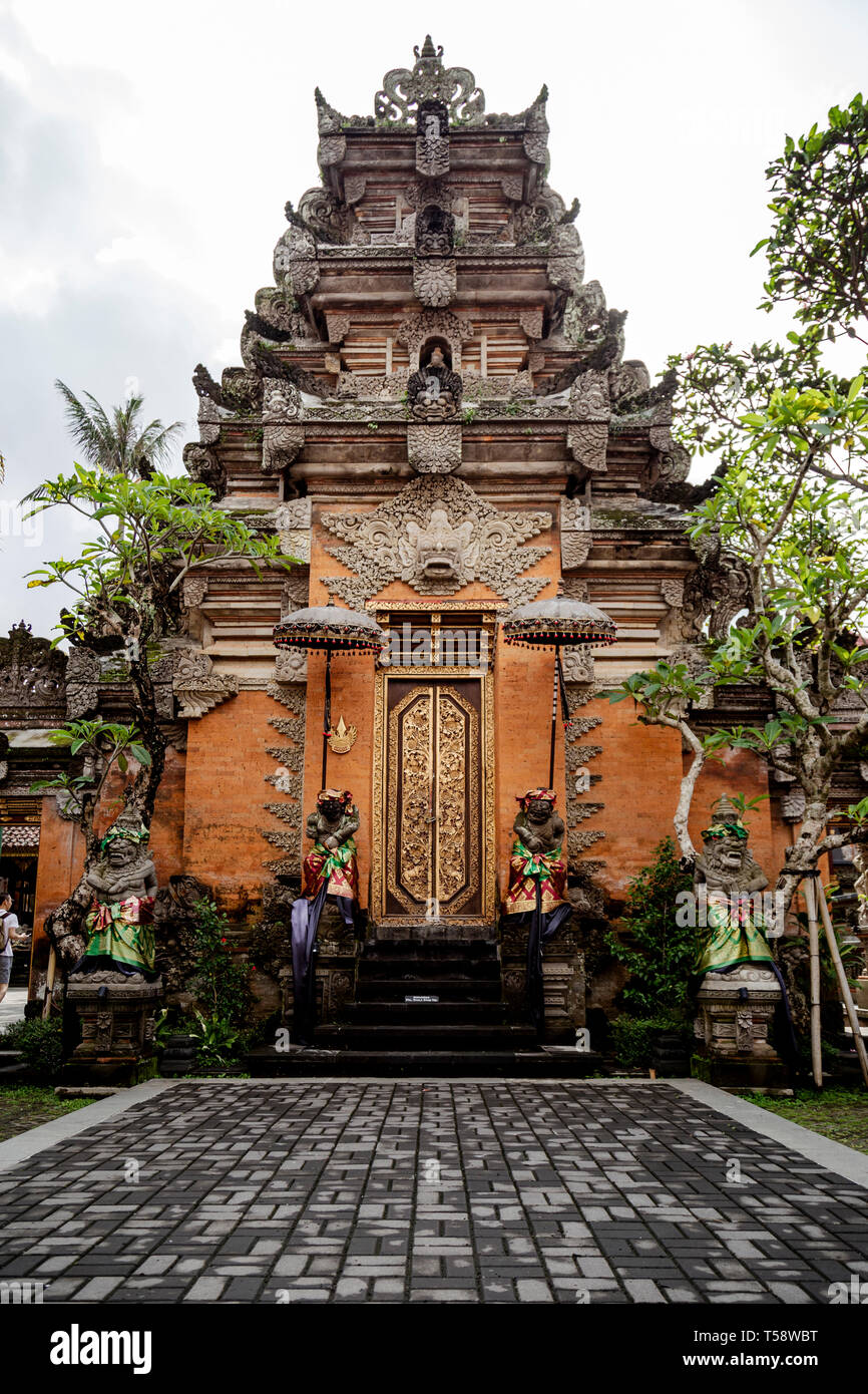 Decorated Entrance to a Local Hindu Temple in Bali, Indonesia Stock ...
