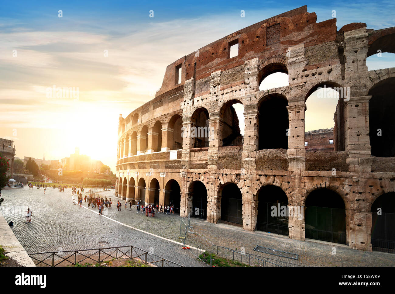 Ancient Colosseum in Rome near the Roman Forum Stock Photo - Alamy