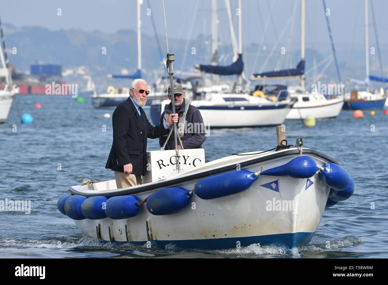 Sir Robin Knox-Johnson sails towards the Royal Yacht Club jetty after ...