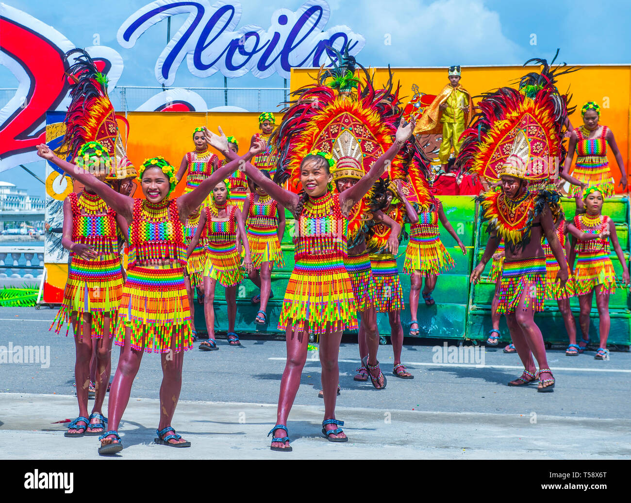 Participants in the Dinagyang Festival in Iloilo Philippines Stock ...