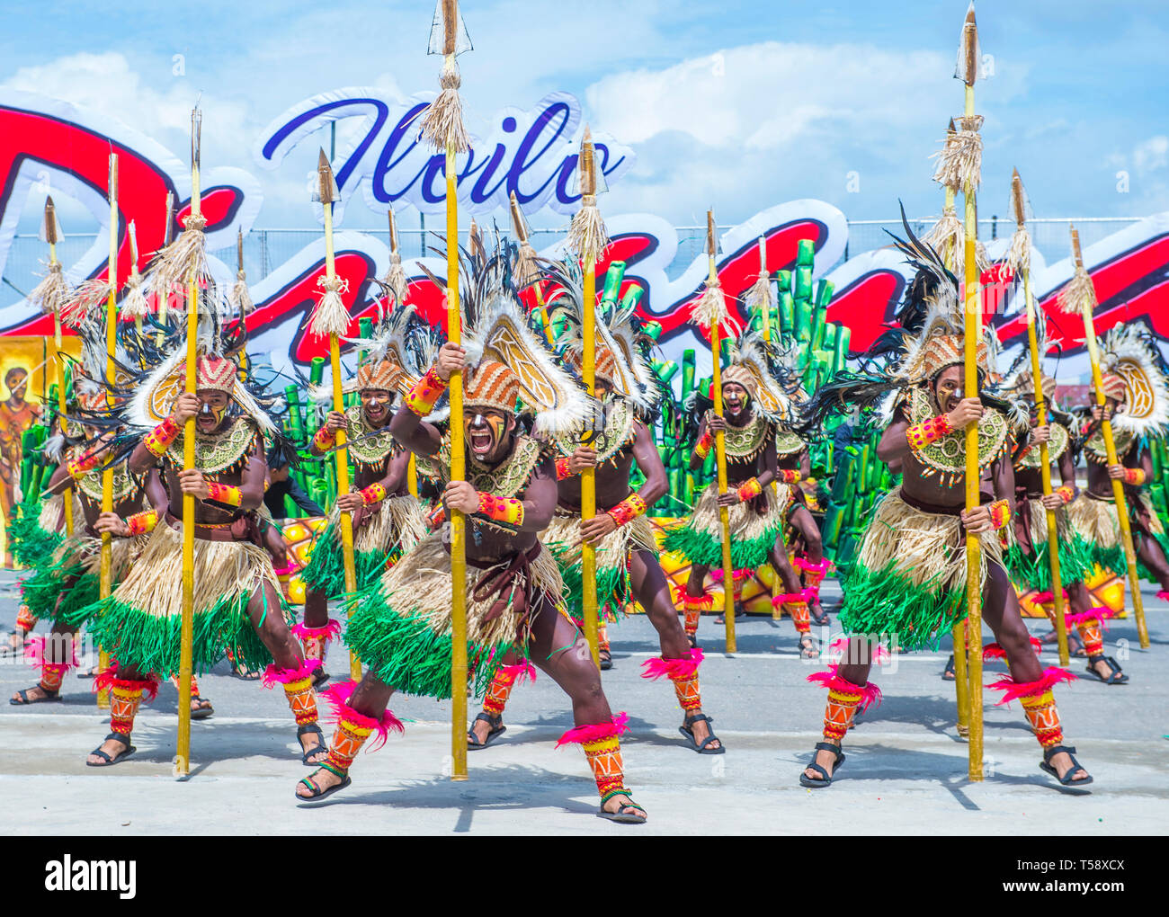 Participants in the Dinagyang Festival in Iloilo Philippines Stock ...