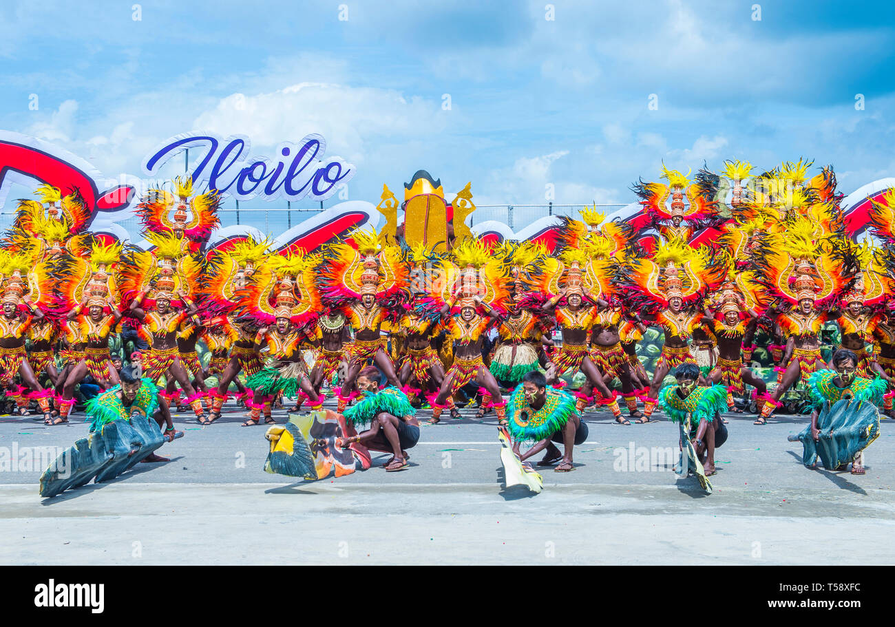 Participants in the Dinagyang Festival in Iloilo Philippines Stock ...