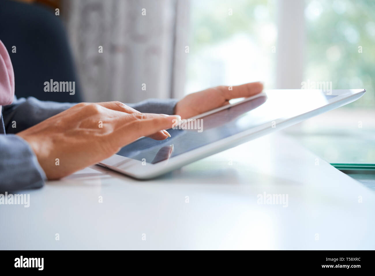 Business people using touchpad Stock Photo - Alamy