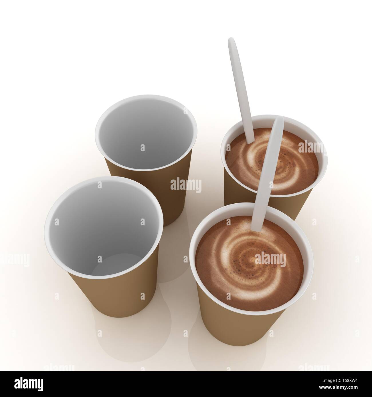 Coffe in fast-food disposable tableware Stock Photo - Alamy