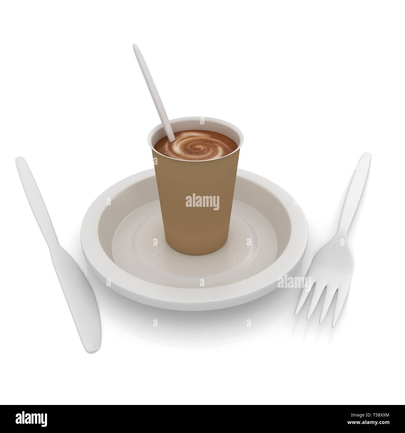 Coffe in fast-food disposable tableware Stock Photo - Alamy