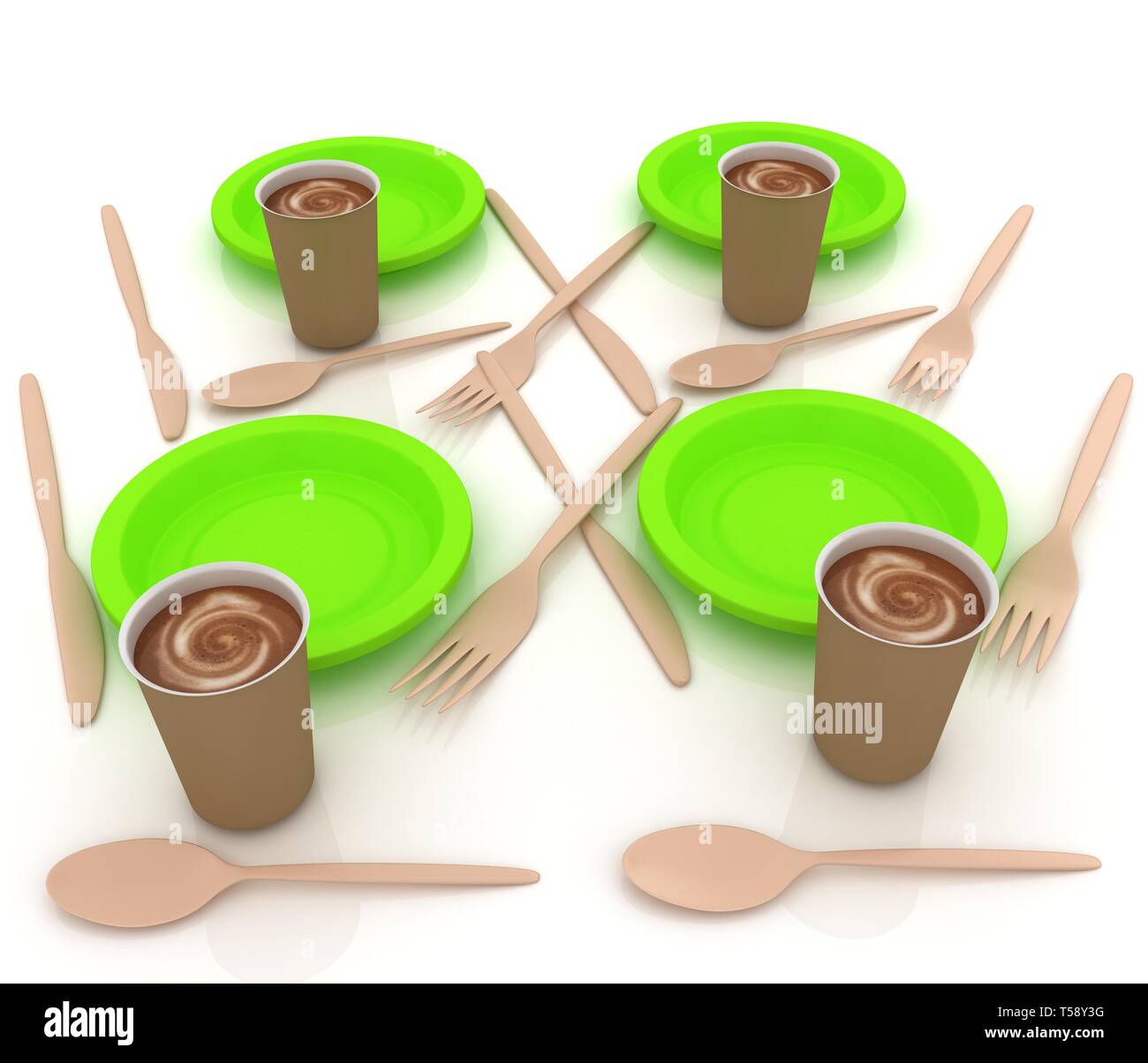Coffe in fast-food disposable tableware Stock Photo - Alamy
